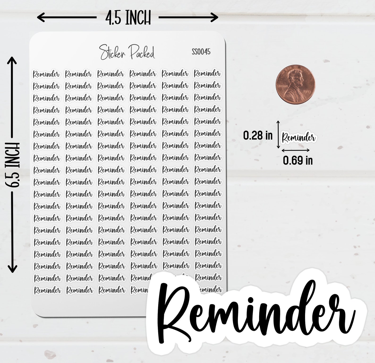 Reminder Planner Sticker Reminder Script Sticker Reminder Word Sticker ...