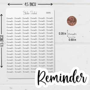 Reminder Planner Sticker Reminder Script Sticker Reminder Word Sticker ...
