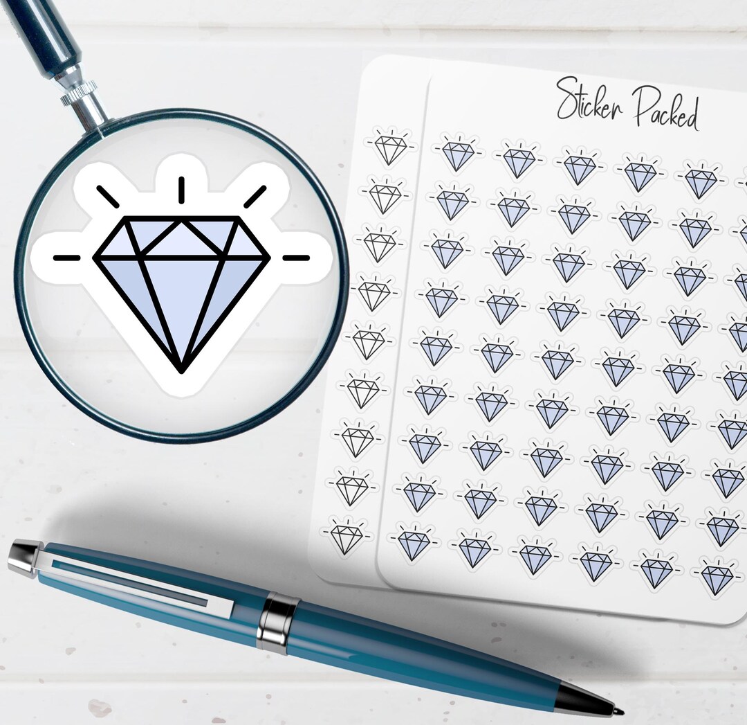 Diamond Planner Sticker Diamond Icon Sticker Diamond Sticker - Etsy