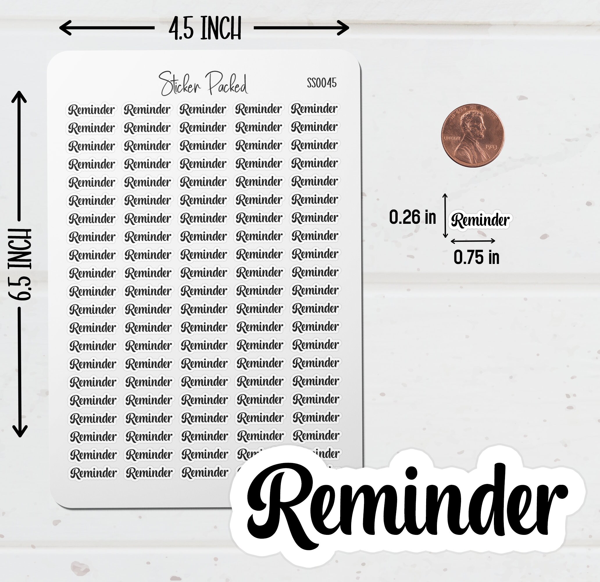 Reminder Planner Sticker Reminder Script Sticker Reminder Word Sticker ...