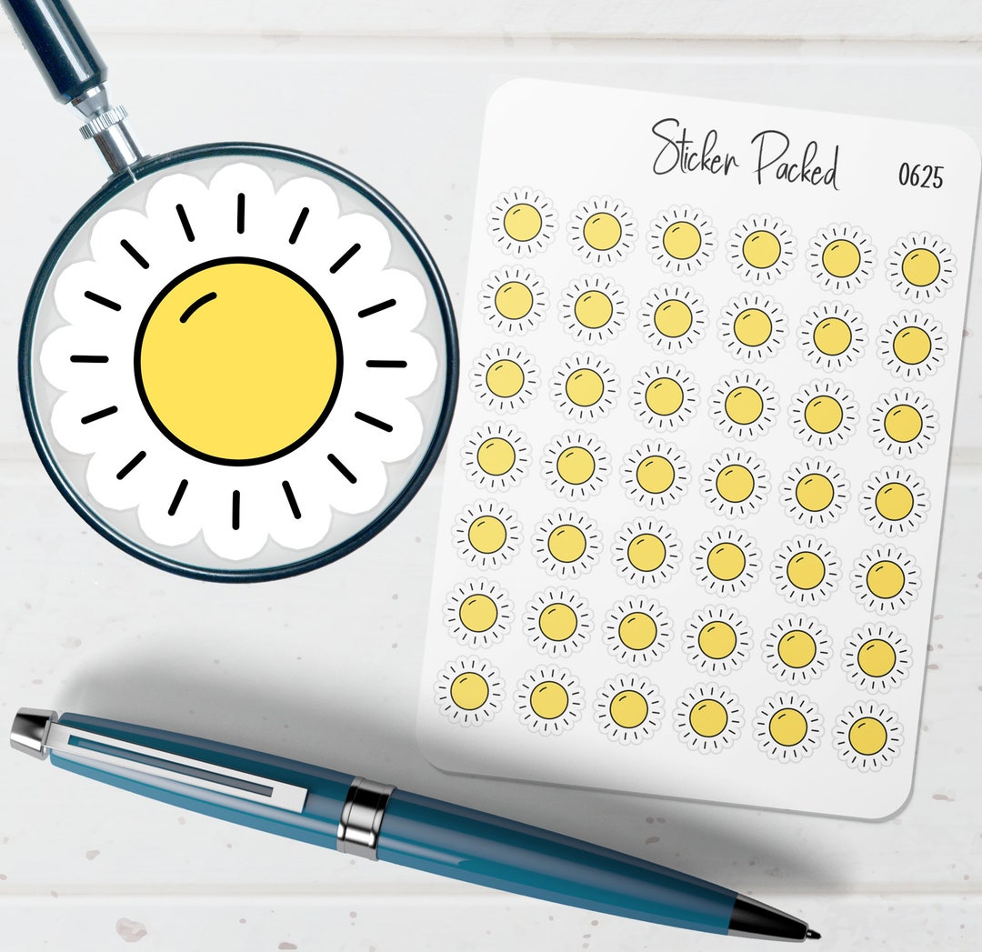 Sunny Planner Sticker Sunny Icon Sticker Sunny Sticker - Etsy