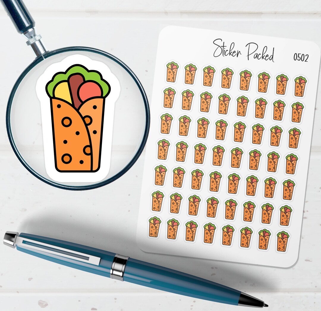 Burrito Planner Sticker, Shawarma Planner Sticker, Shawarma Icon ...