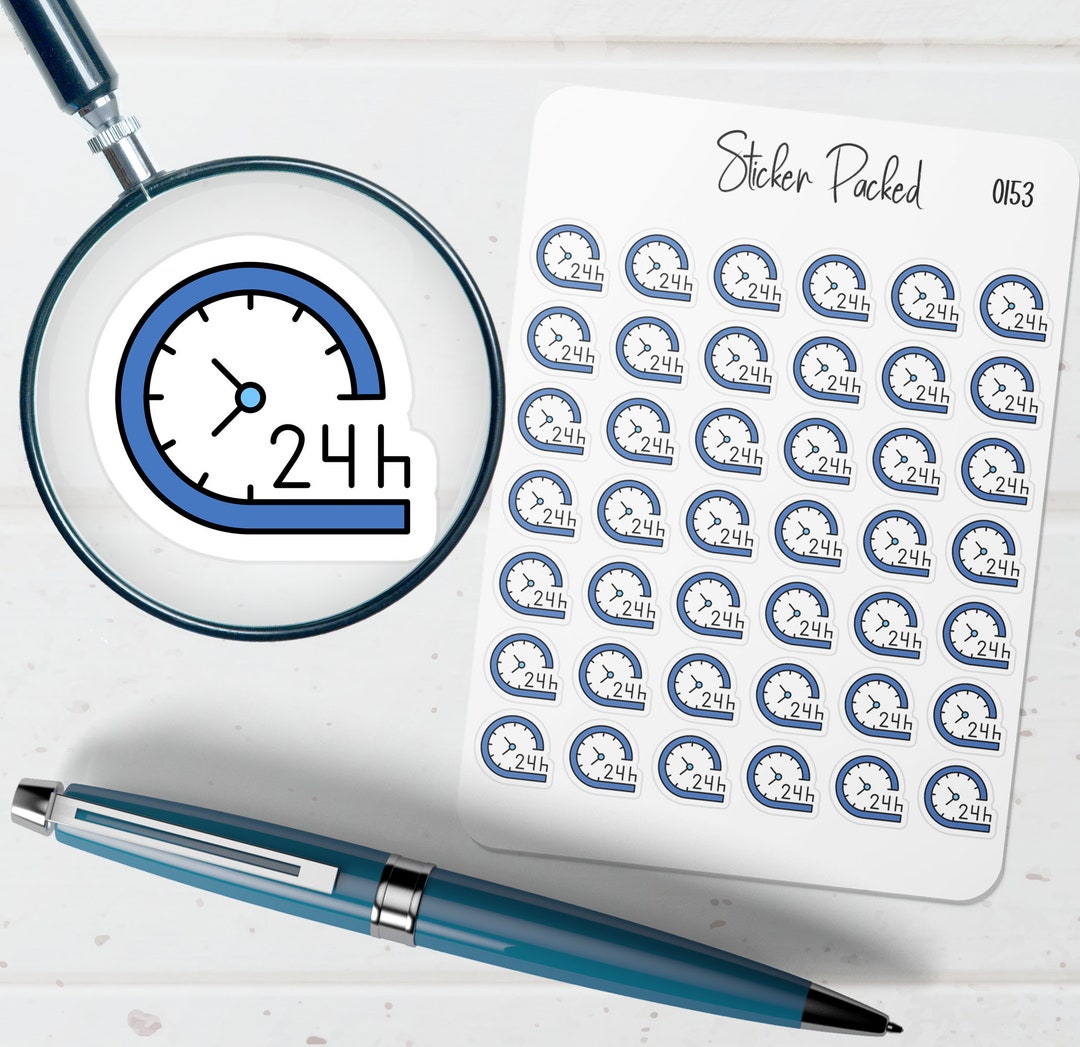 24 Hours Planner Sticker 24 Hours Icon Sticker 24 Hours Sticker - Etsy
