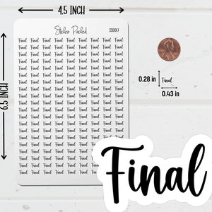 Final Planner Sticker Final Script Sticker Final Word Sticker Final ...