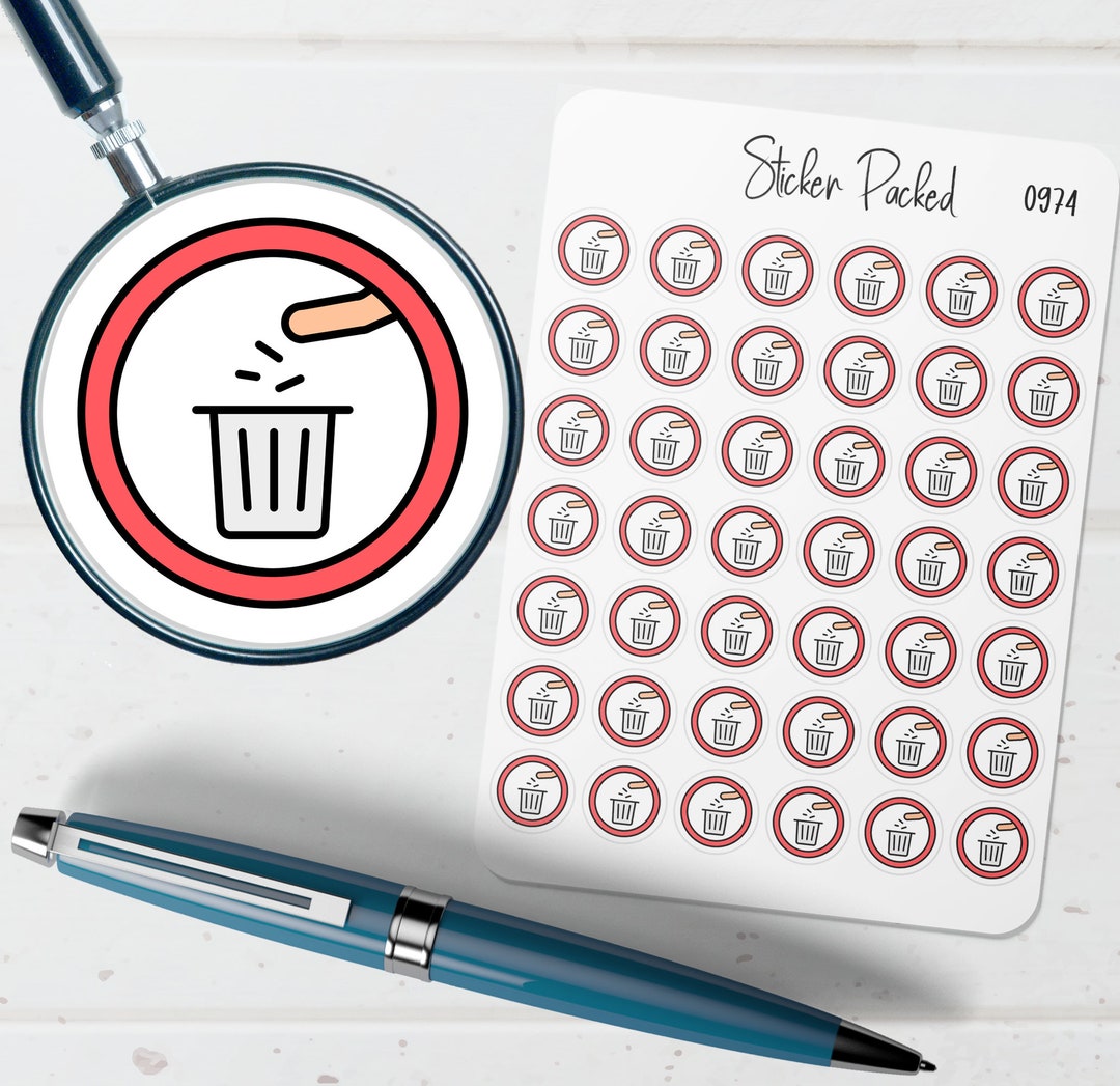Garbage Planner Sticker Garbage Icon Sticker Garbage Sticker - Etsy