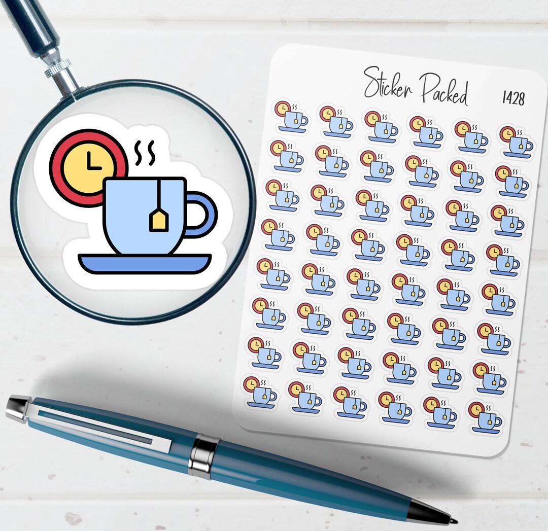 Tea Break Planner Sticker Tea Break Icon Sticker Tea Break Sticker - Etsy