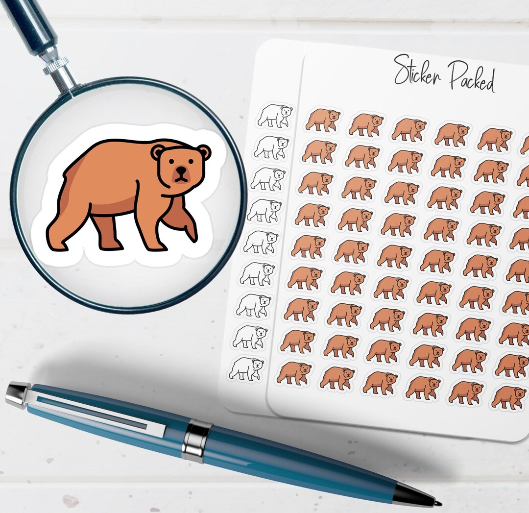 Bear Planner Sticker Bear Icon Sticker Bear Sticker - Etsy