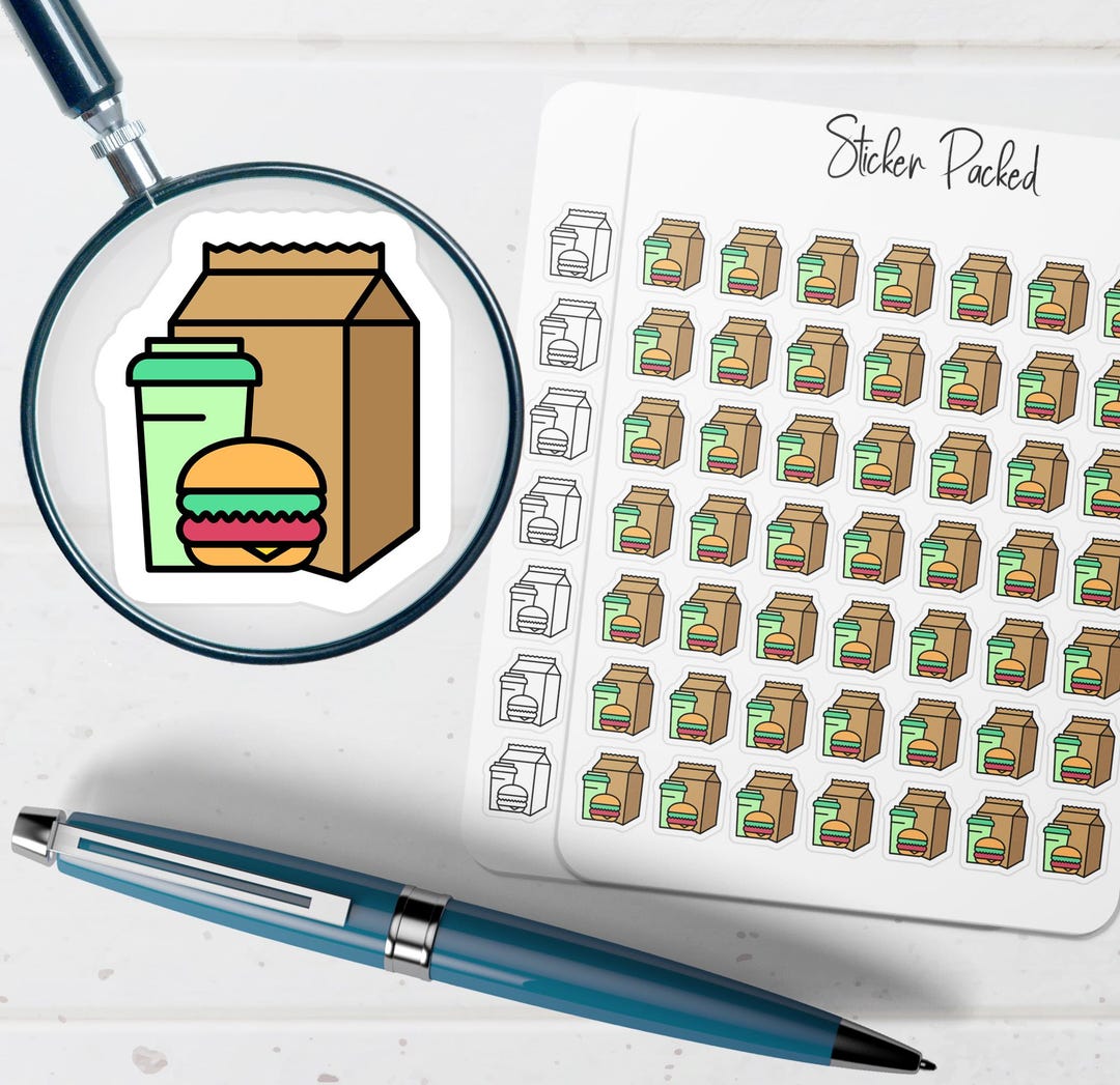 Fast Food Planner Sticker Fast Food Icon Sticker Fast Food Sticker - Etsy