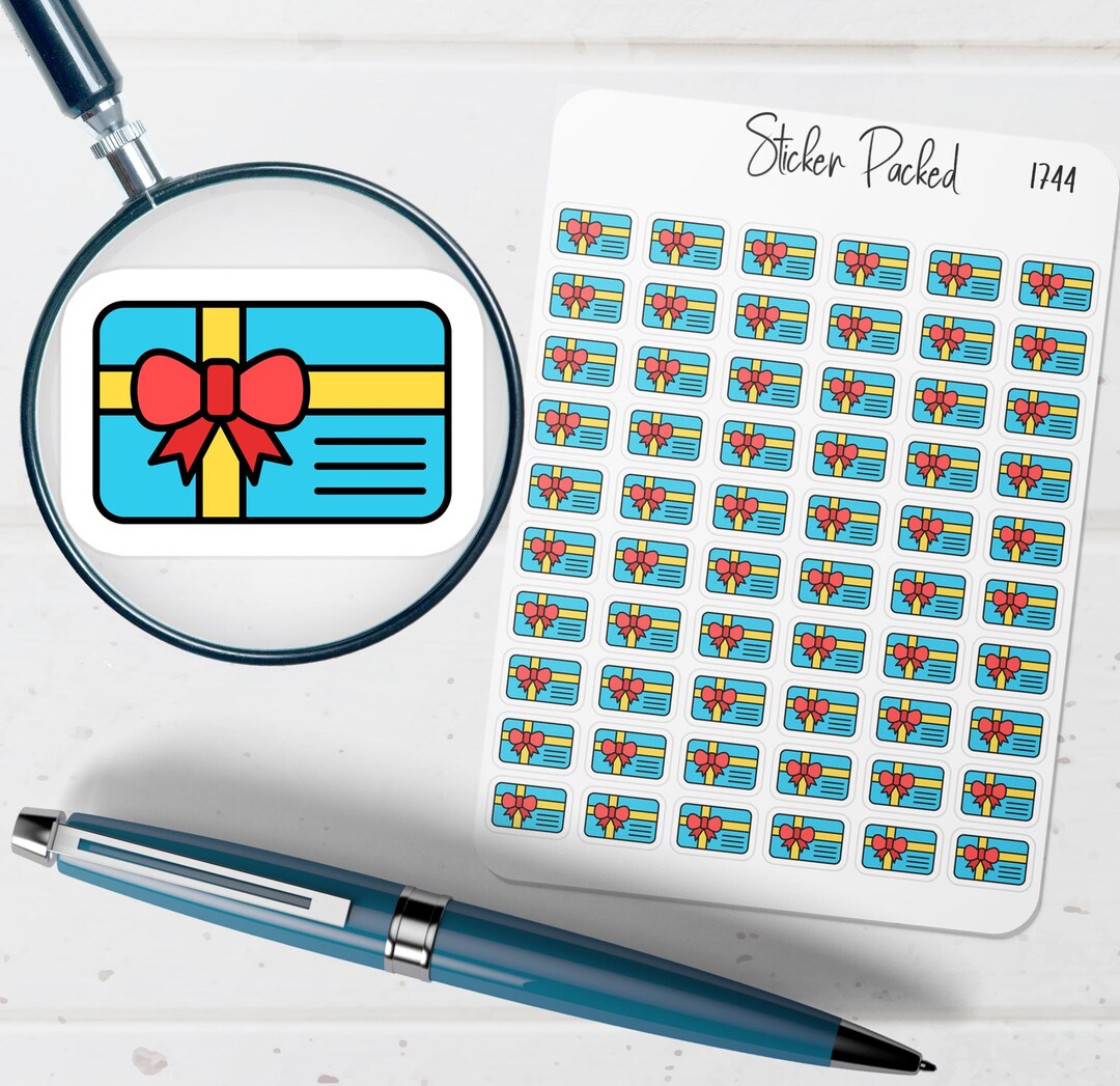 Gift Card Planner Sticker Gift Card Icon Sticker Gift Card Sticker - Etsy