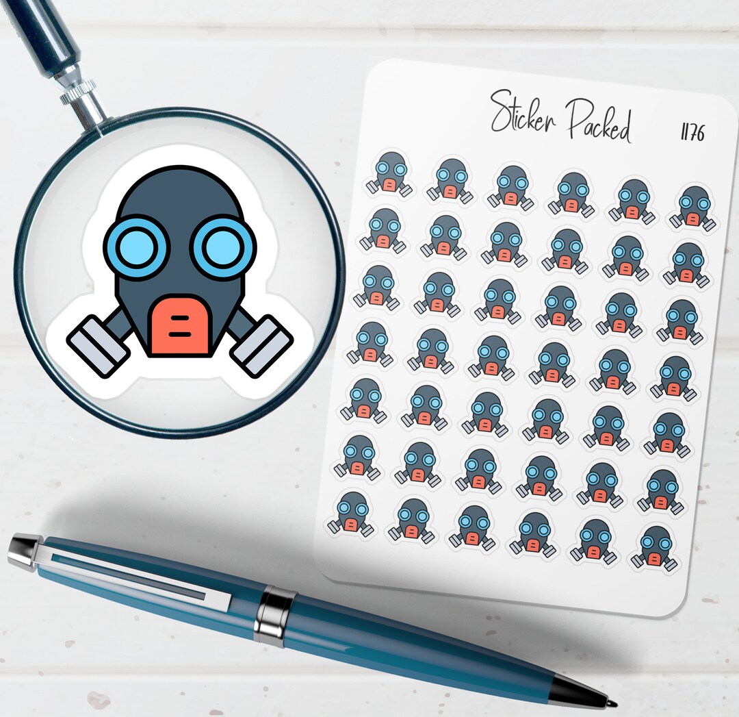 Gas Mask Planner Sticker Gas Mask Icon Sticker Gas Mask Sticker - Etsy