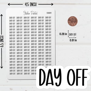 Day off Planner Sticker Day off Script Sticker Day off Word Sticker Day ...