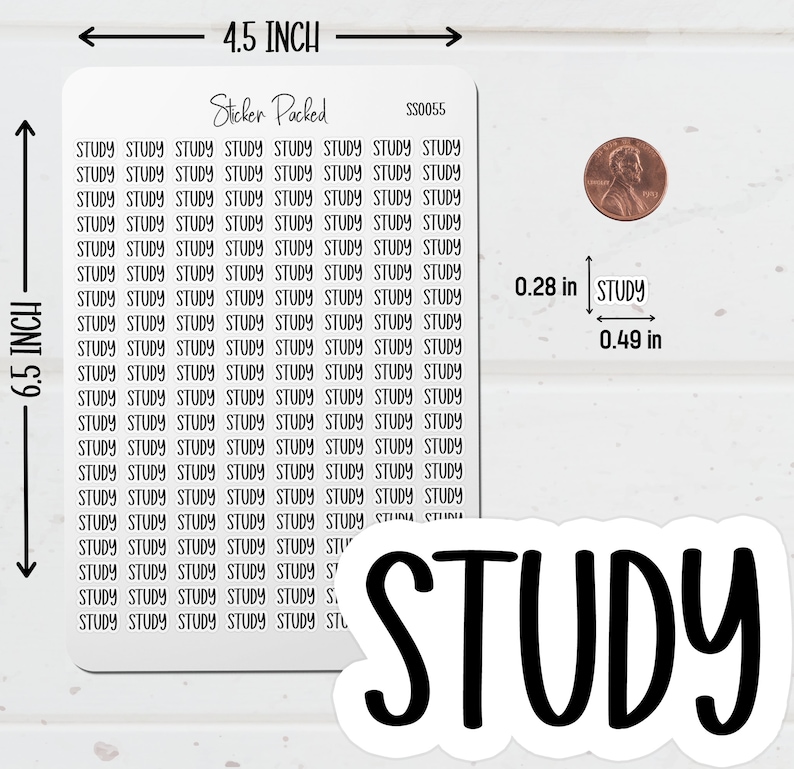 Study Planner Sticker Study Script Sticker Study Word Sticker Study ...