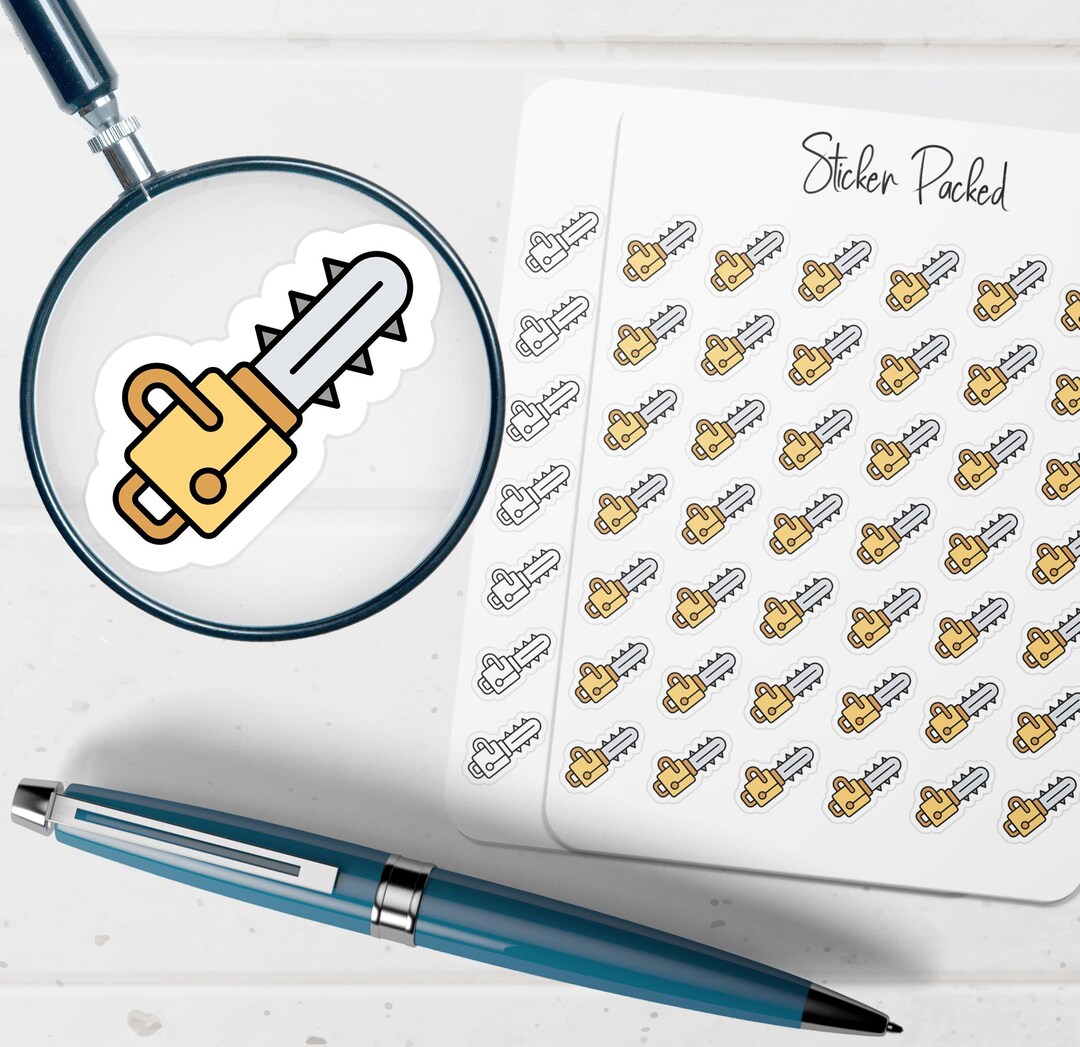 Chain Saw Planner Sticker Chain Saw Icon Sticker Chain Saw Sticker - Etsy