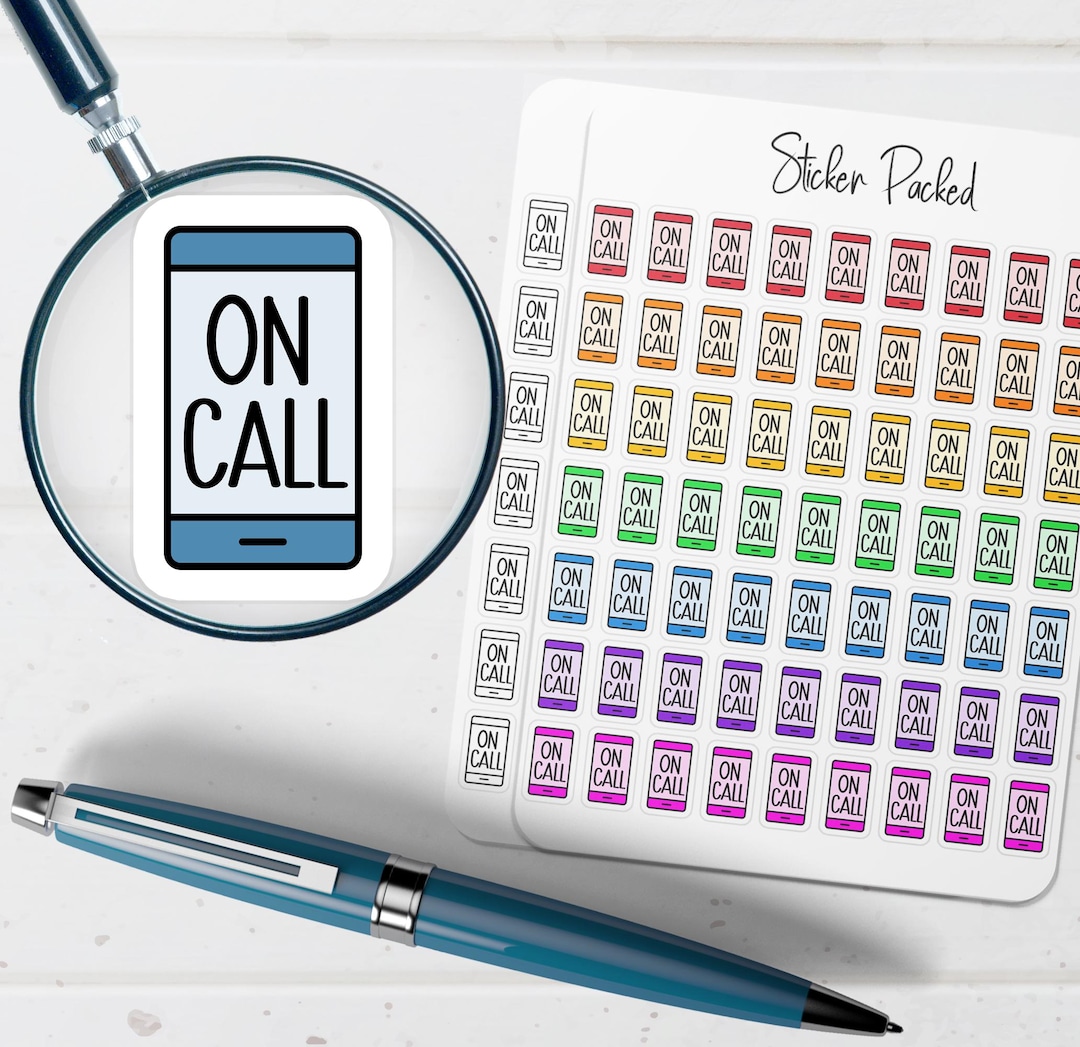 On Call Planner Sticker on Call Icon Sticker on Call Sticker - Etsy