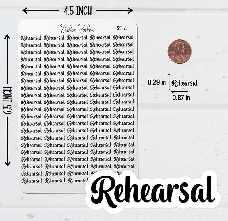 Rehearsal Planner Sticker Rehearsal Script Sticker Rehearsal Word ...
