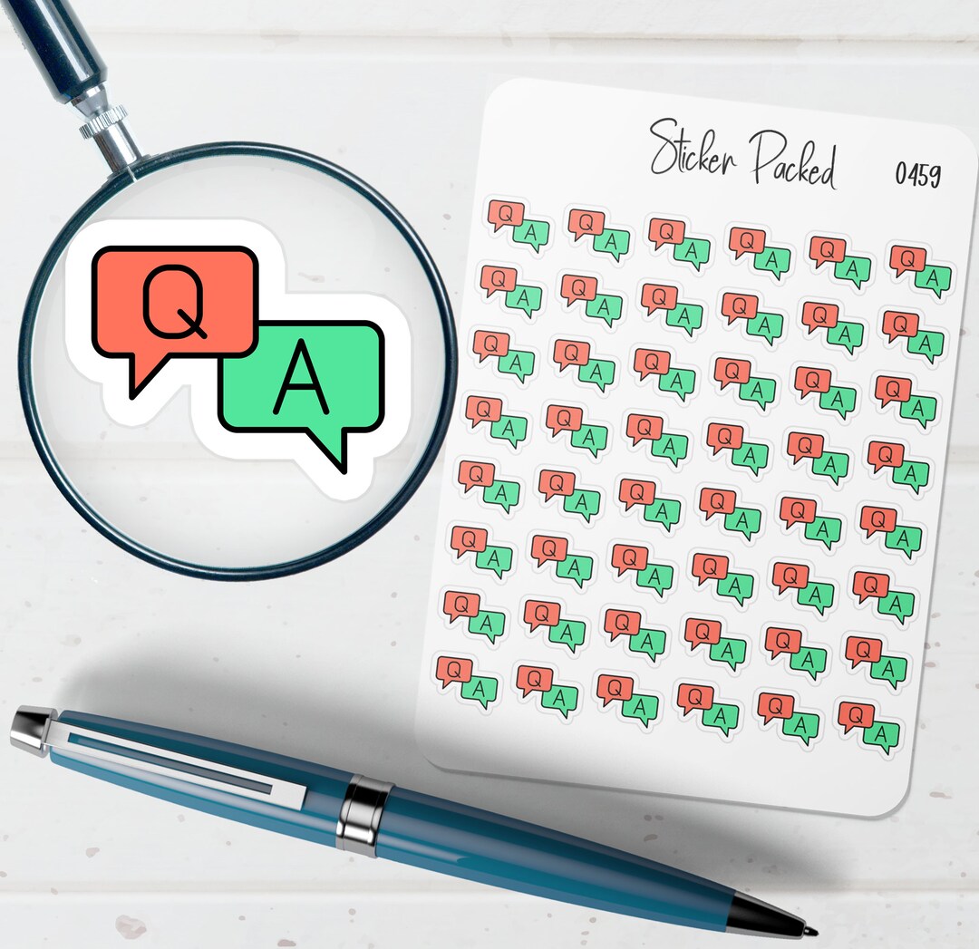 Q and A Planner Sticker Q and A Icon Sticker Q and A Sticker - Etsy