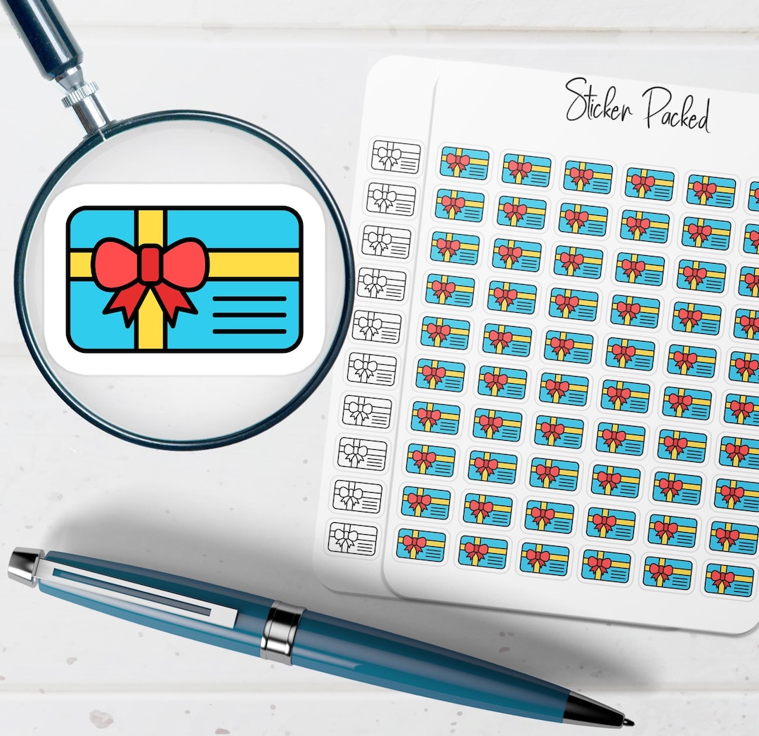 Gift Card Planner Sticker Gift Card Icon Sticker Gift Card Sticker - Etsy