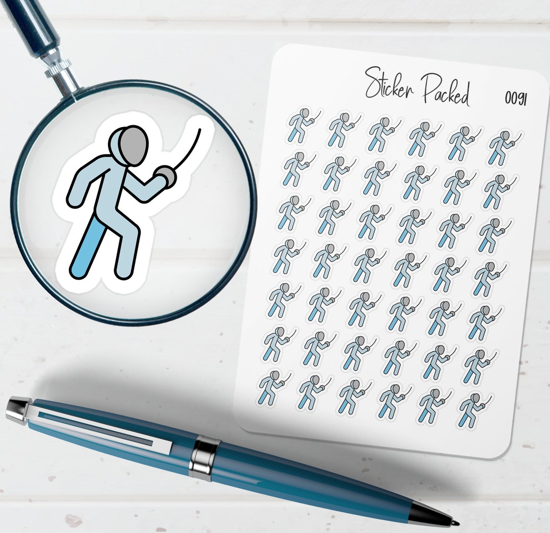 Fencing Planner Sticker Fencing Icon Sticker Fencing Sticker - Etsy