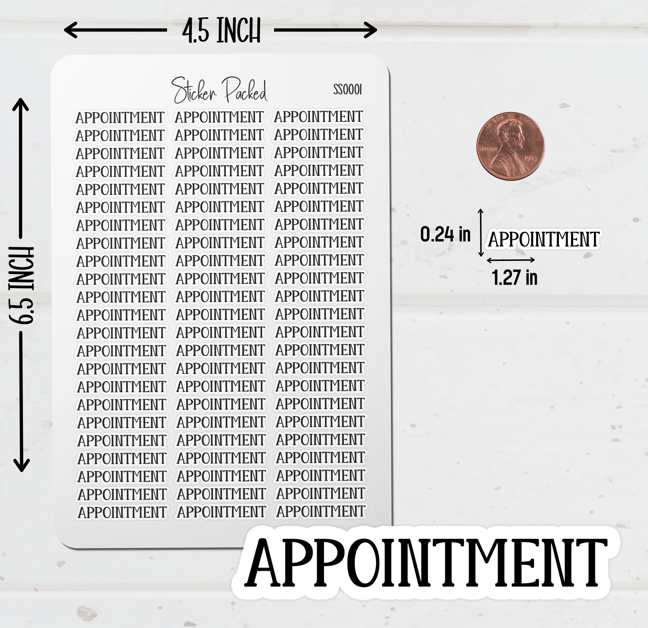Appointment Planner Sticker Appointment Script Sticker Appointment Word ...