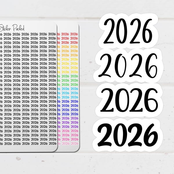 Mini Year Script Stickers - Etsy