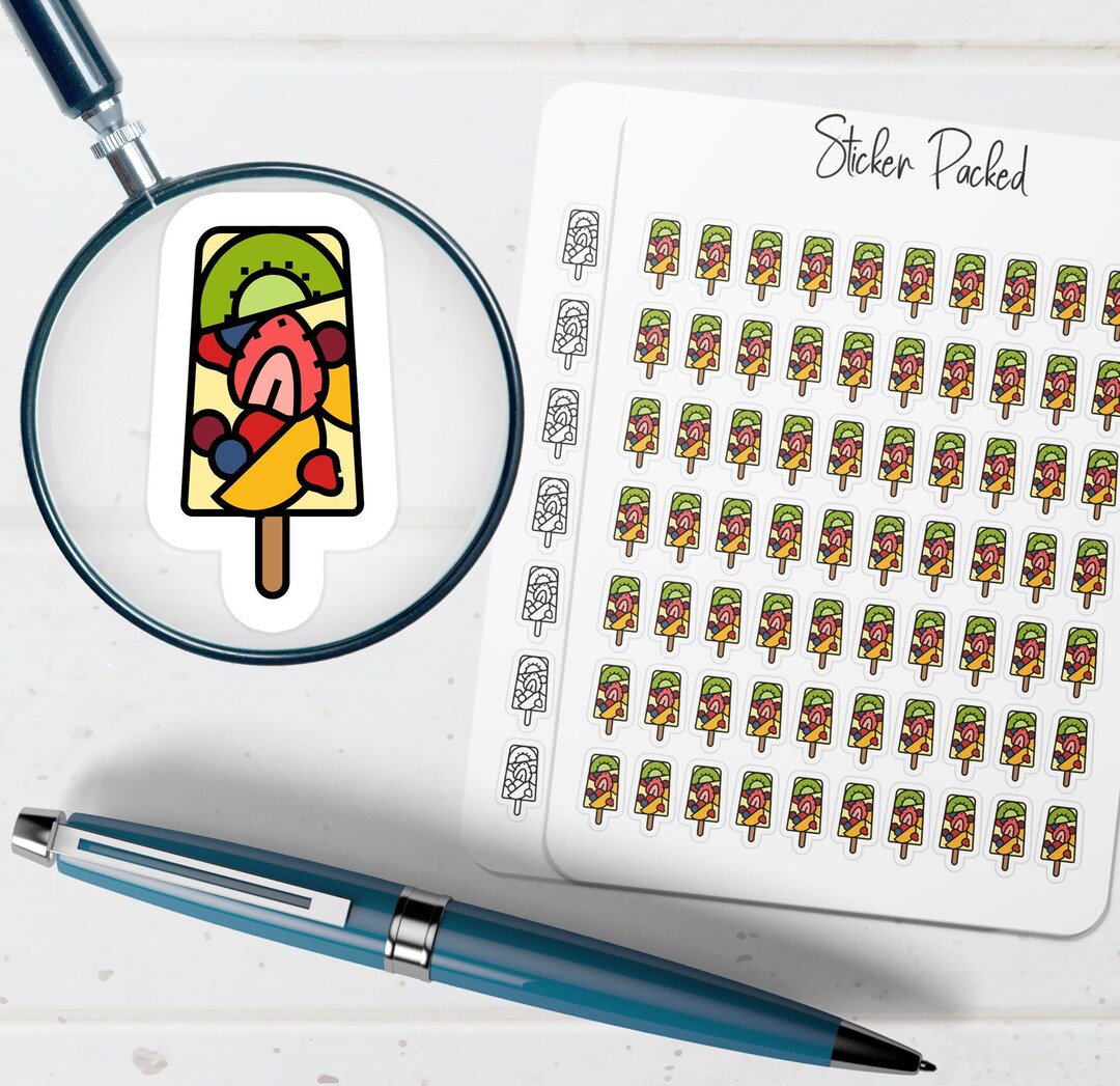Fruit Popsicle Planner Sticker Fruit Popsicle Icon Sticker Fruit ...