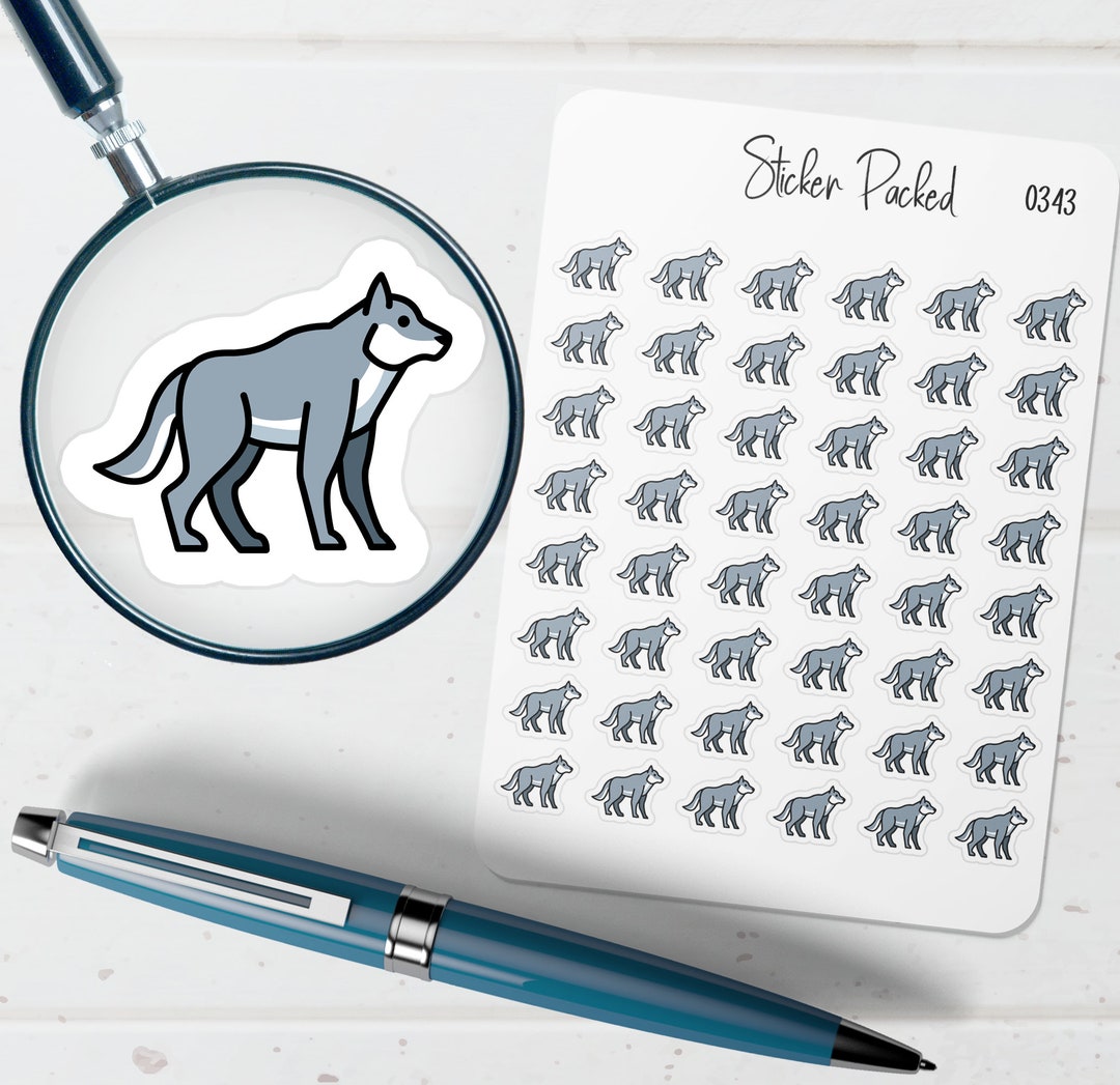 Wolf Planner Sticker Wolf Icon Sticker Wolf Sticker - Etsy