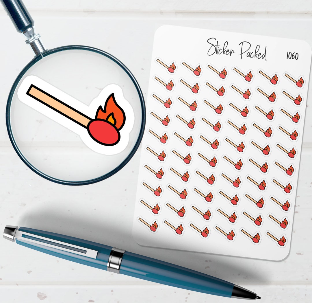 Lit Matchstick Planner Sticker Lit Matchstick Icon Sticker Lit ...
