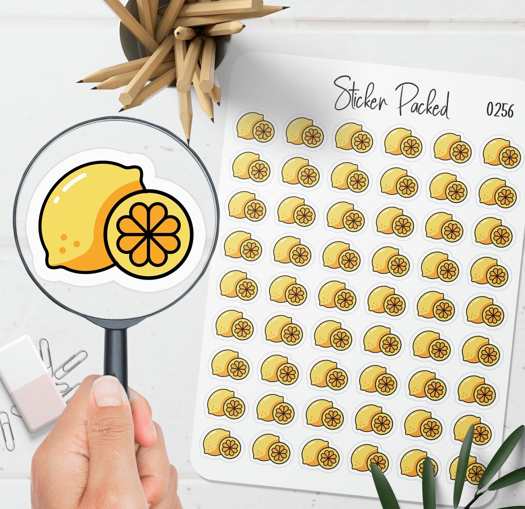Lemon Planner Sticker Lemon Icon Sticker Lemon Sticker Food - Etsy