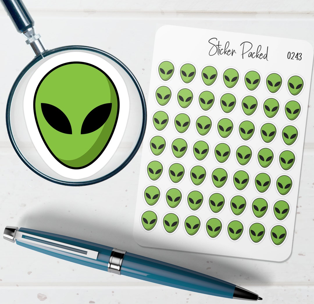 Alien Planner Sticker Alien Icon Sticker Alien Sticker - Etsy