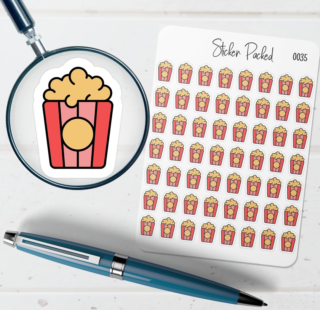 Popcorn Planner Stickers Movie Popcorn Planner Stickers Movie Night ...