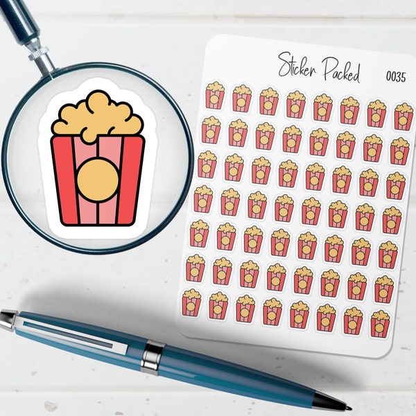 Popcorn Stickers - Etsy
