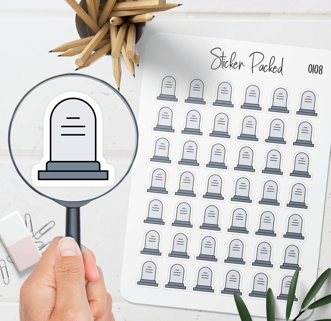 Headstone Planner Sticker Headstone Icon Sticker Headstone - Etsy
