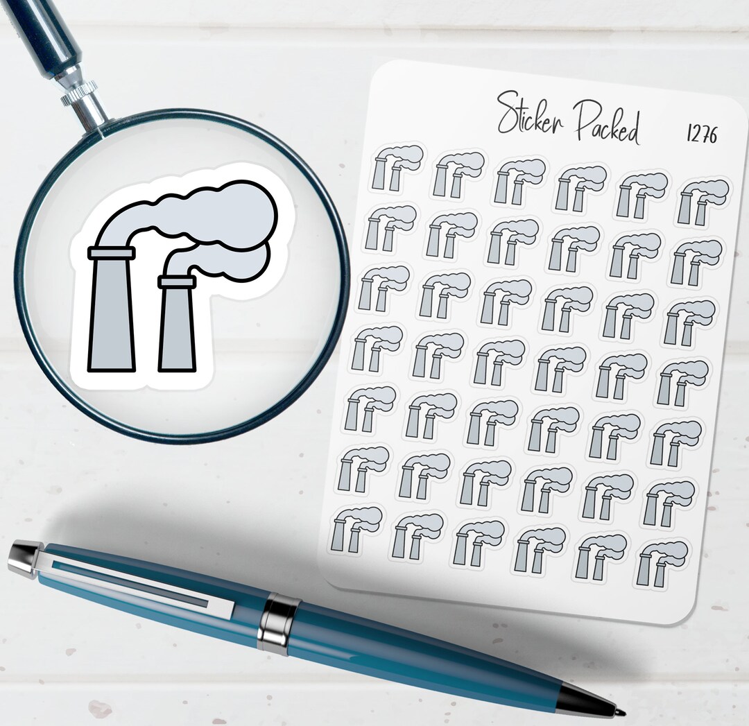 Pollution Planner Sticker Pollution Icon Sticker Pollution Sticker - Etsy