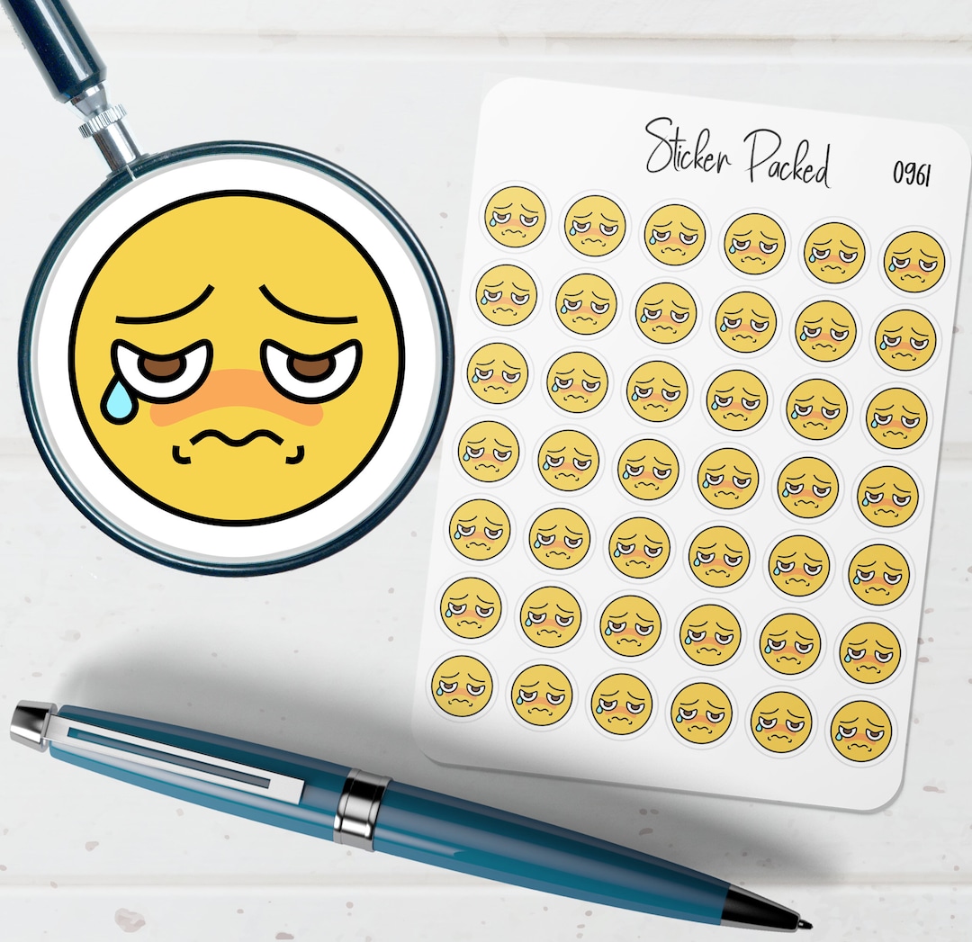 Sad Emoji Planner Sticker Sad Emoji Icon Sticker Sad Emoji Sticker - Etsy