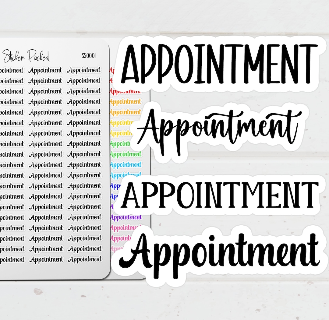 Appointment Planner Sticker Appointment Script Sticker Appointment Word ...