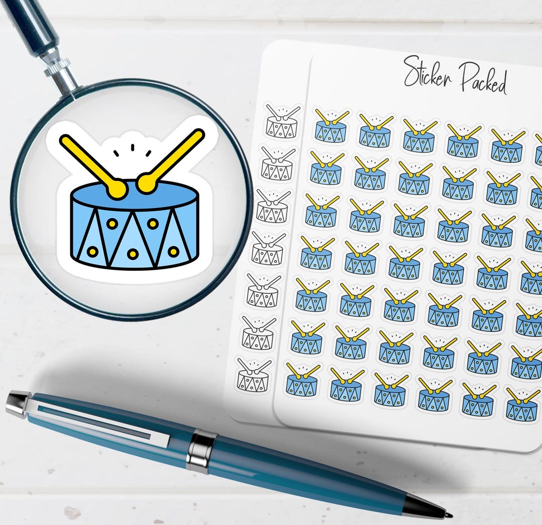 Drum Planner Sticker Drum Icon Sticker Drum Sticker - Etsy