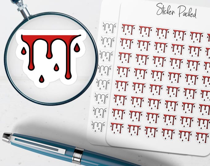 Blood Planner Sticker Blood Icon Sticker Blood Sticker Halloween ...
