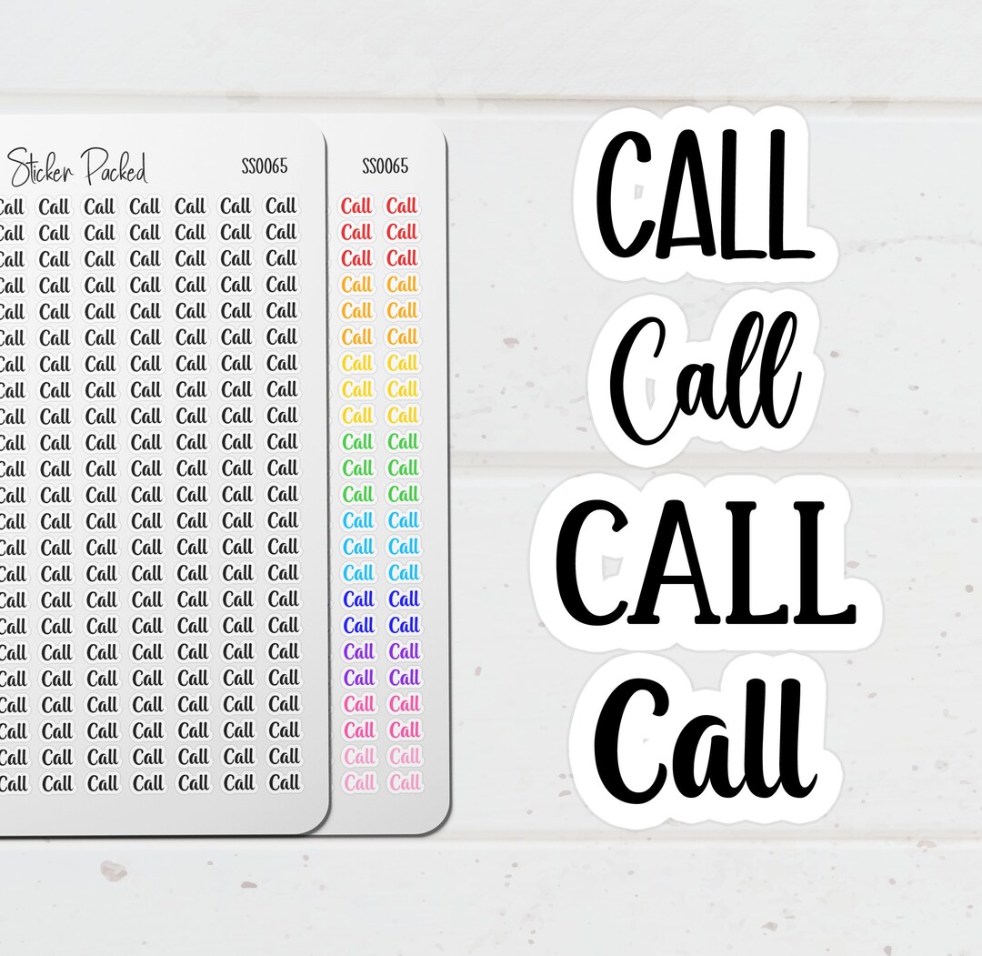 Call Planner Sticker Call Script Sticker Call Word Sticker Call Script ...