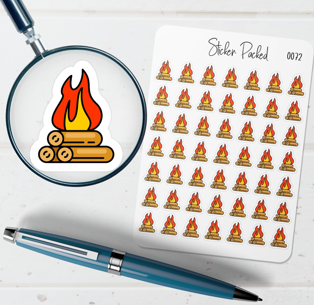 Campfire Planner Sticker Campfire Icon Sticker Campfire Sticker - Etsy