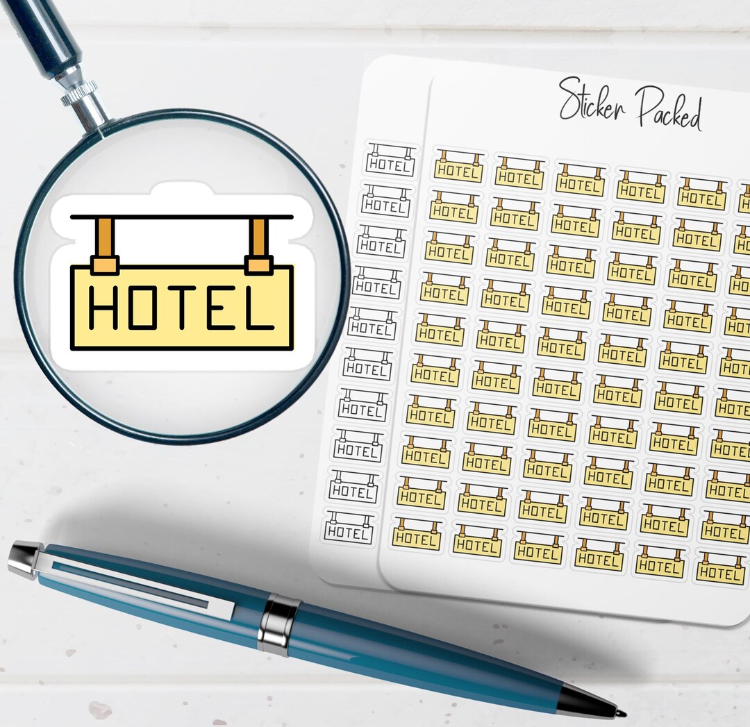 Hotel Sign Planner Sticker Hotel Sign Icon Sticker Hotel Sign Sticker ...