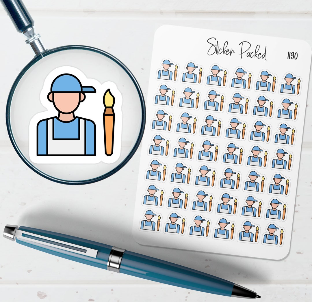 Painter Planner Sticker Painter Icon Sticker Painter Sticker - Etsy