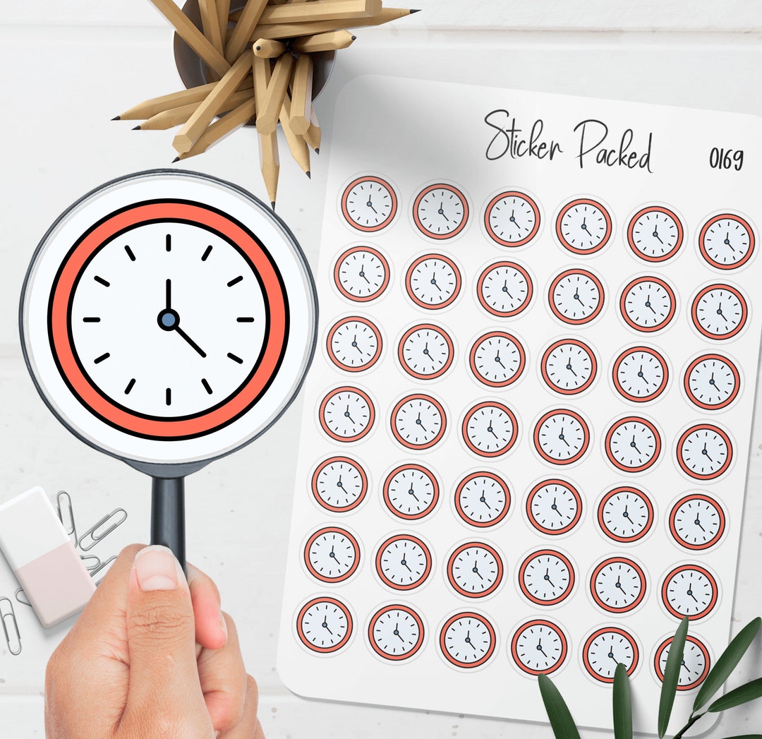 Clock Planner Sticker Clock Icon Sticker Clock Sticker - Etsy
