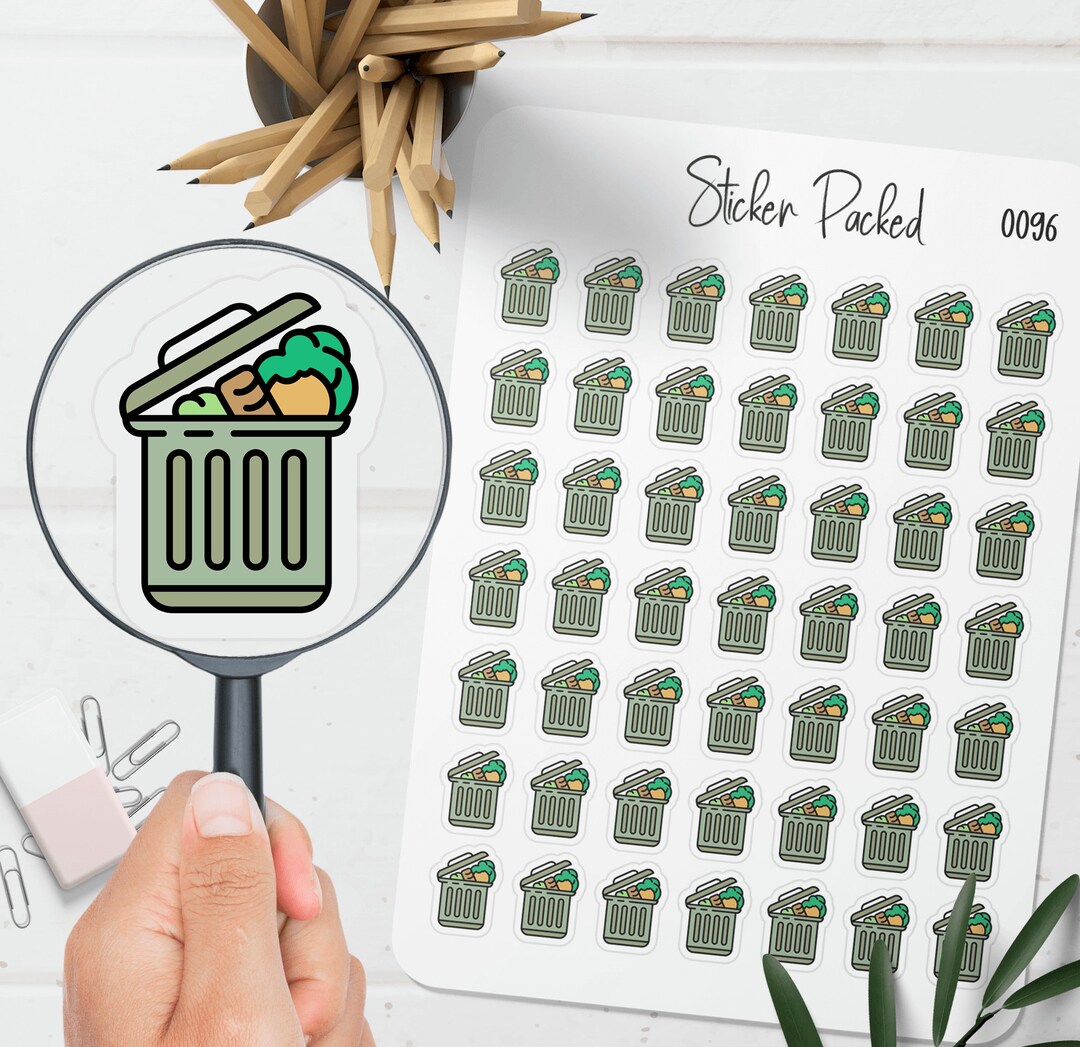 Garbage Can Planner Sticker Garbage Can Icon Sticker Garbage - Etsy