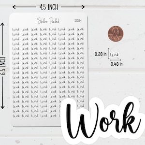 Work Planner Sticker Work Script Sticker Work Word Sticker Work Script ...