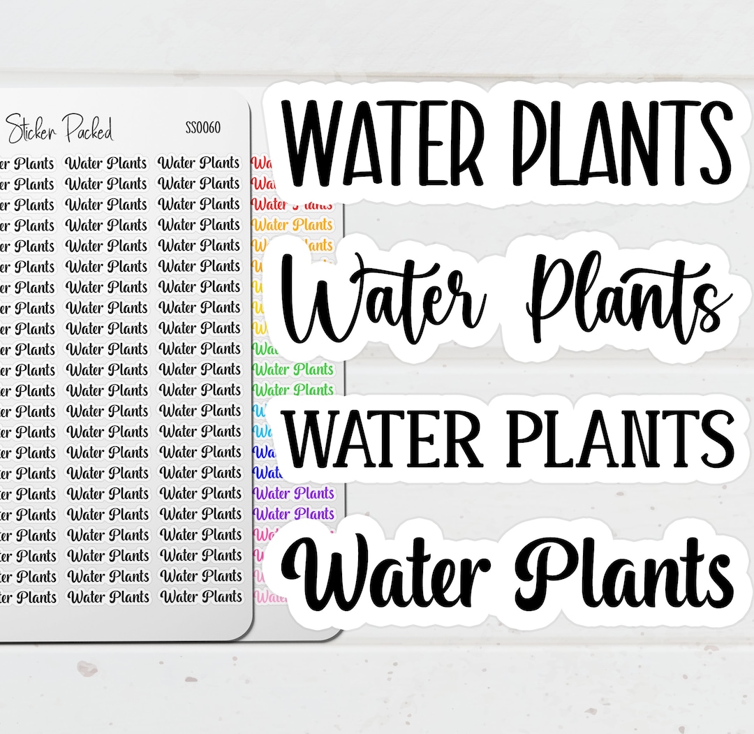 Water Plants Planner Sticker Water Plants Script Sticker Water Plants ...