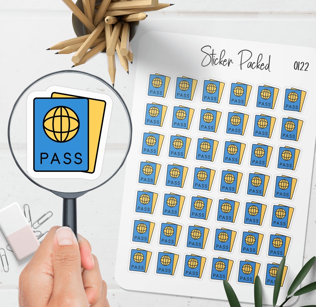 Passport Planner Sticker Passport Icon Sticker Passport - Etsy