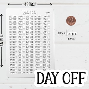 Day off Planner Sticker Day off Script Sticker Day off Word Sticker Day ...