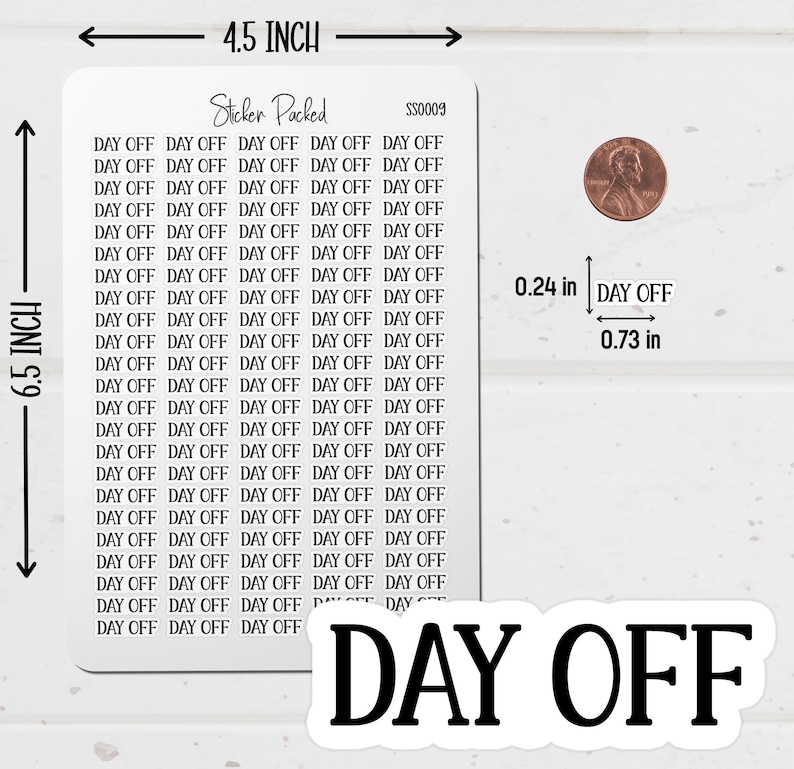 Day off Planner Sticker Day off Script Sticker Day off Word Sticker Day ...