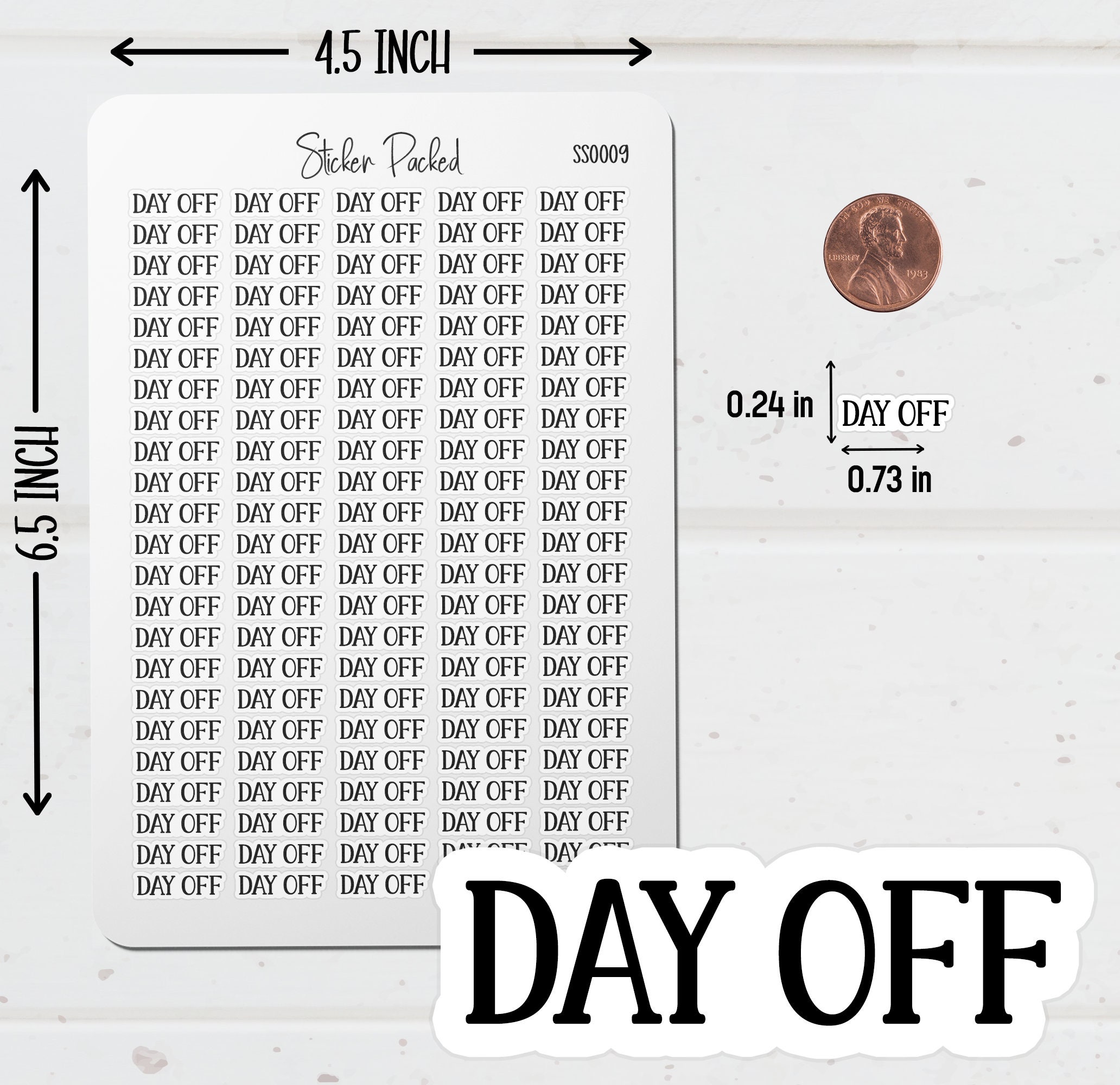 Day off Planner Sticker Day off Script Sticker Day off Word Sticker Day ...
