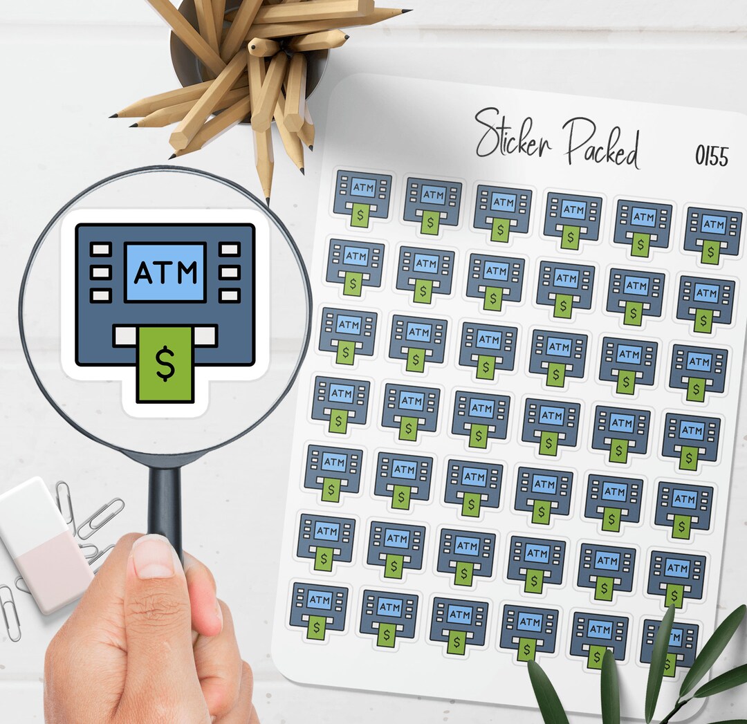 Atm Machine Planner Sticker Atm Machine Icon Sticker Atm - Etsy